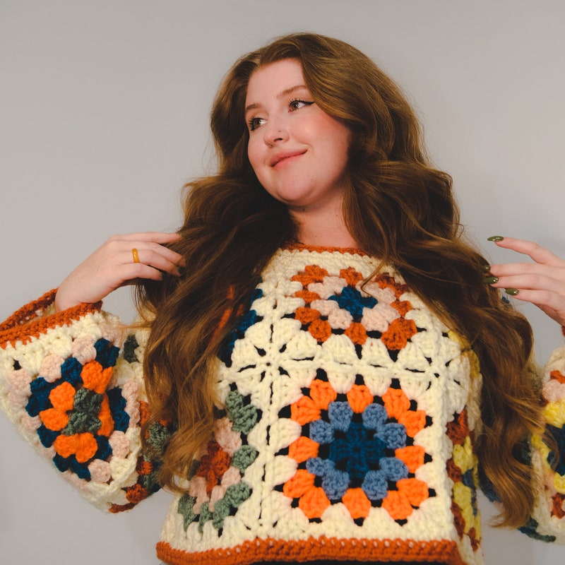 Granny Square Sweater Pattern - Etsy