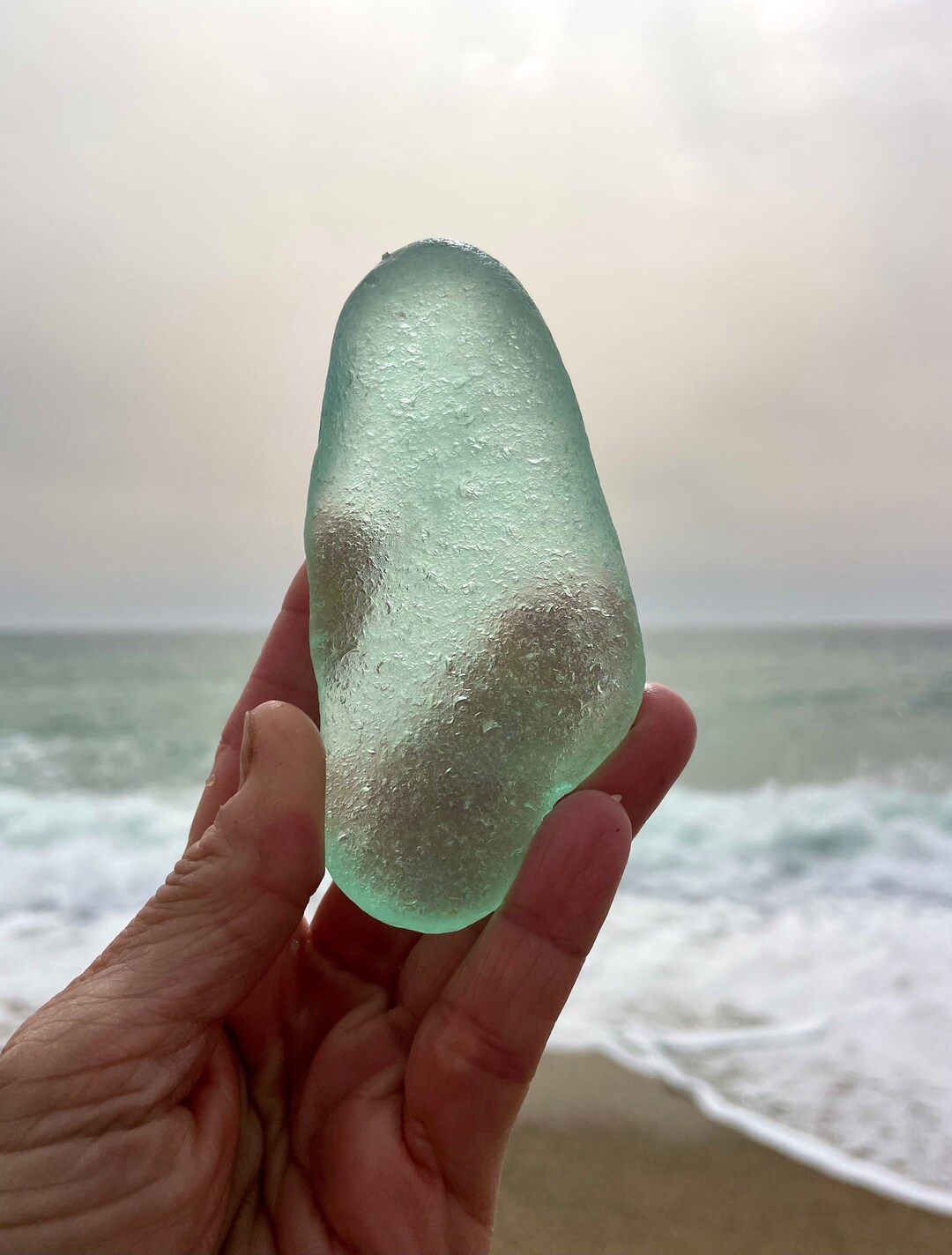 Huge Aqua Blue Sea Glass Ultra Rare Old Sea Glass Be Glass Chunk Etsy