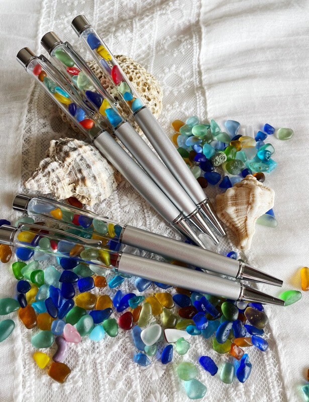 Sea Glass Filled Pen. Mermaid Pen. Be Glass Student Gift. Genuine ...