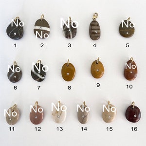 Natural Pebble Charms. Diamond Gold Charms for Necklaces. - Etsy