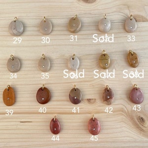Natural Pebble Charms. Diamond Gold Charms for Necklaces. - Etsy