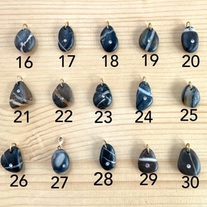 Natural Pebble Charms. Diamond Gold Charms for Necklaces. - Etsy