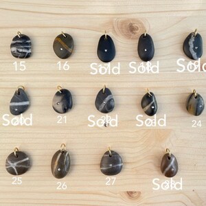 Natural Pebble Charms. Diamond Gold Charms for Necklaces. - Etsy