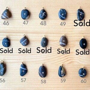Natural Pebble Charms. Diamond Gold Charms for Necklaces. - Etsy