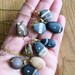 Natural Pebble Charms. Diamond Gold Charms for Necklaces. Beach Stones ...