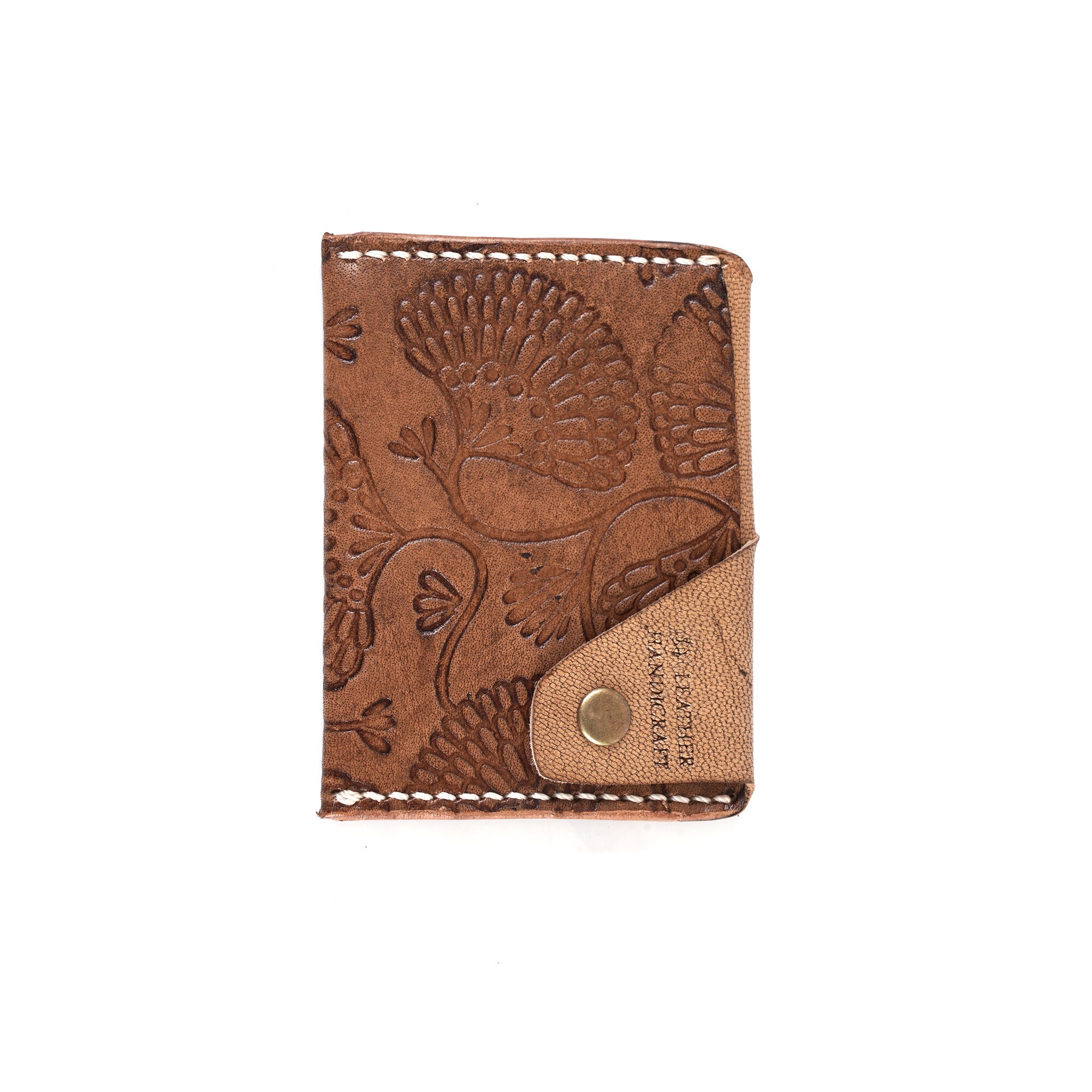 Leather Slim Cards Holder, Antique Brown Leather Handmade, Leather Card ...