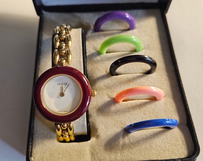 Vintage Gucci Multi Bezel Swiss Watch With Cert, of Authenticity - Etsy