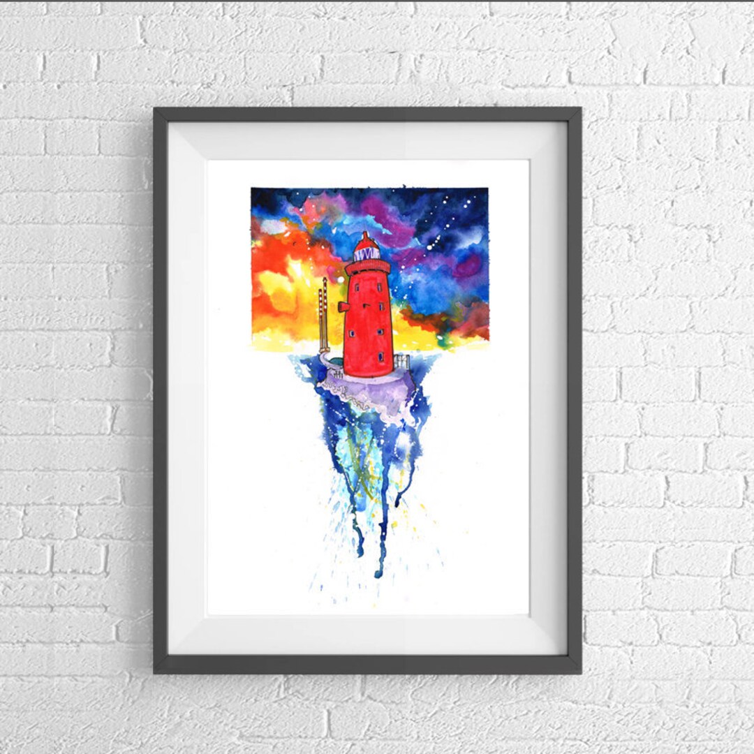 Poolbeg Lighthouse, Dublin Bay, Watercolour Fine Art Print - Etsy