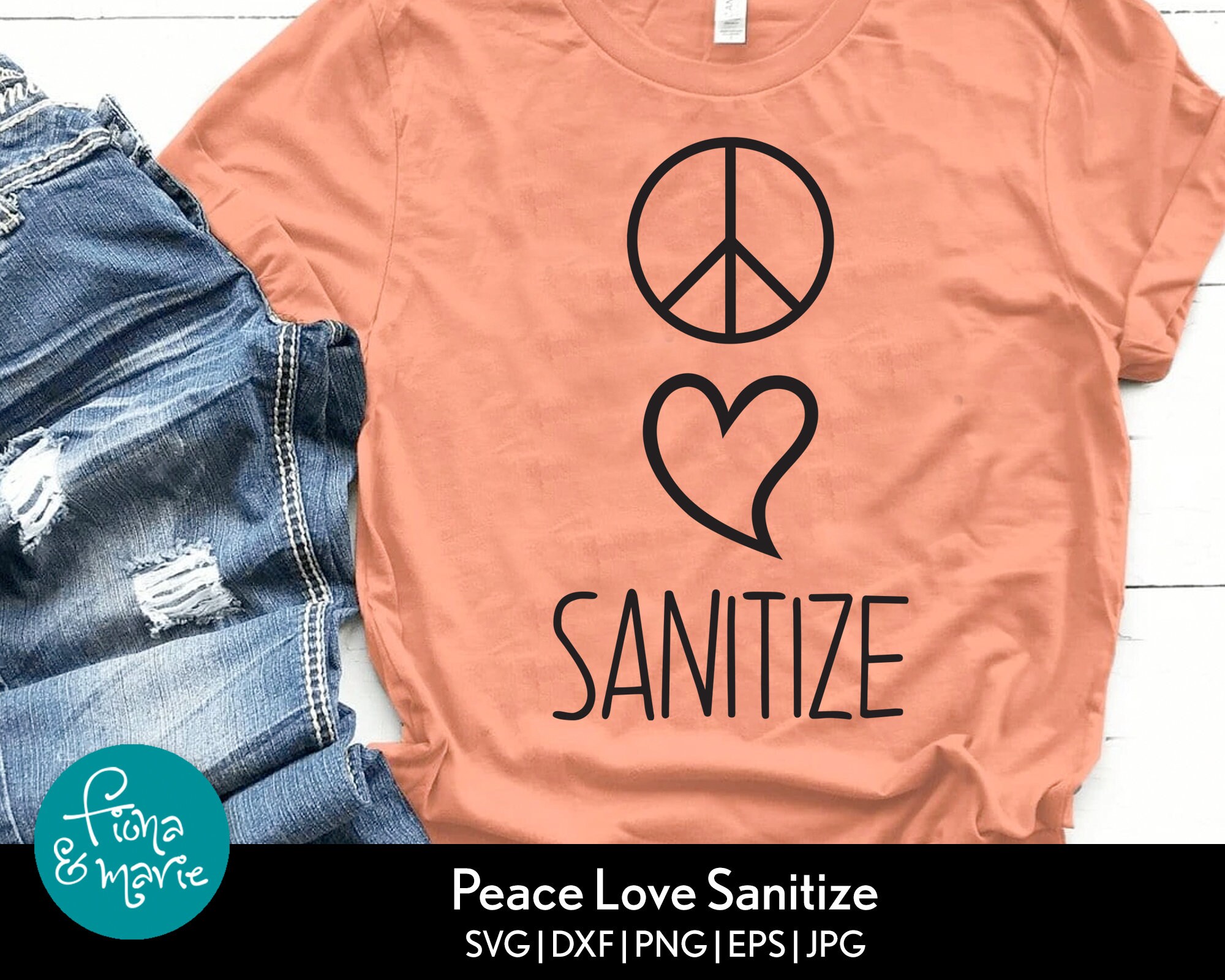 Peace Love Sanitize SVG Social Distance SVG Quarantine Svg | Etsy