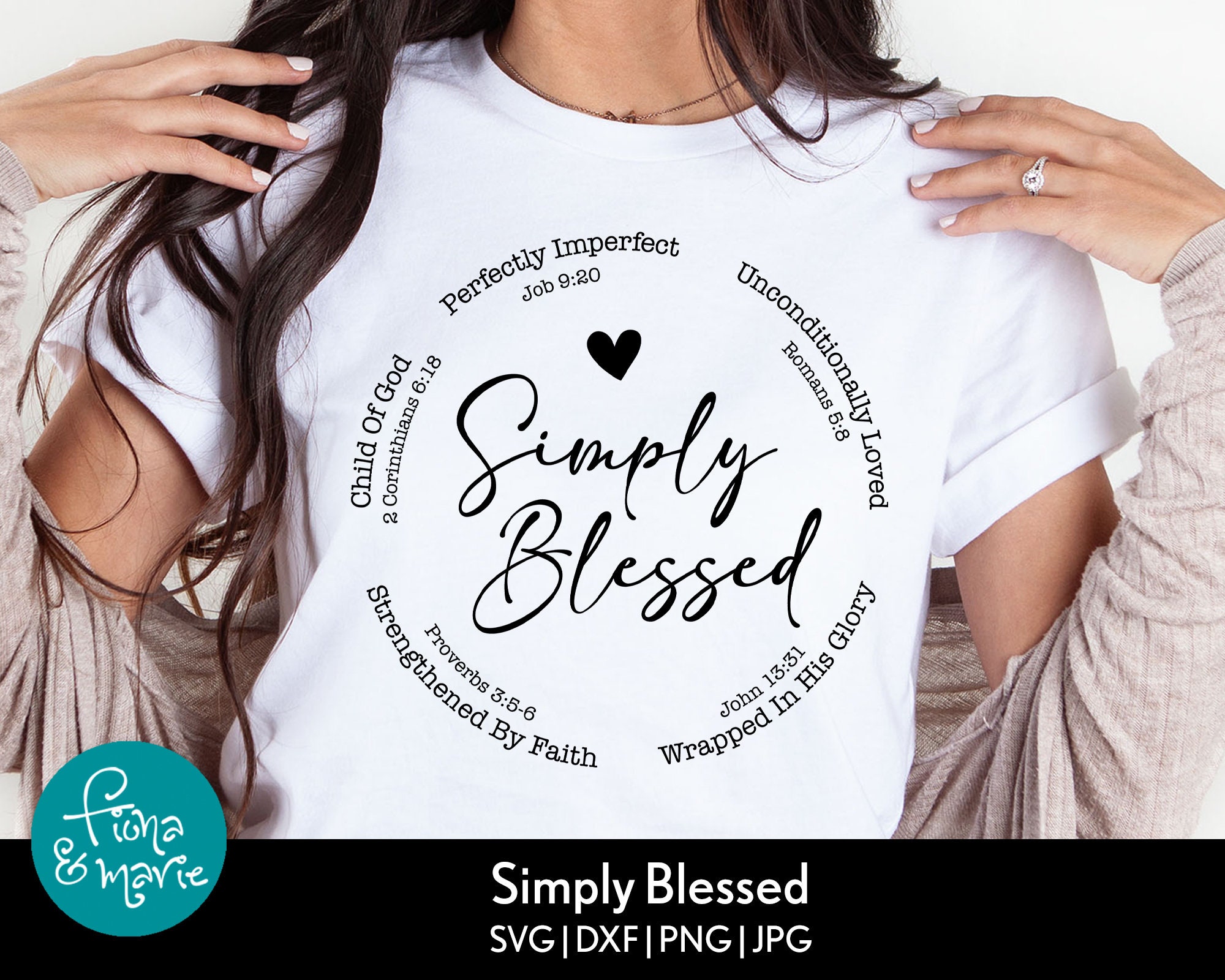 Simply Blessed, Bible Verse Svg, Inspirational Svg, Svg, Dxf, Jpg, Png ...