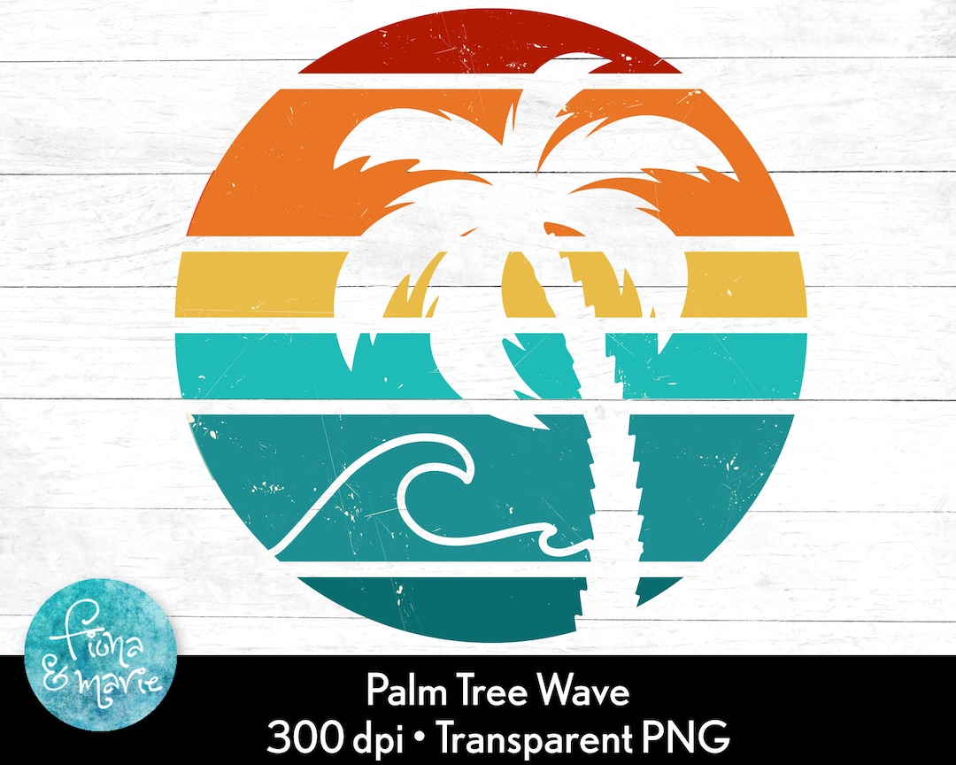 Palm Tree Wave PNG File for Sublimation Printing DTG Printing | Summer ...