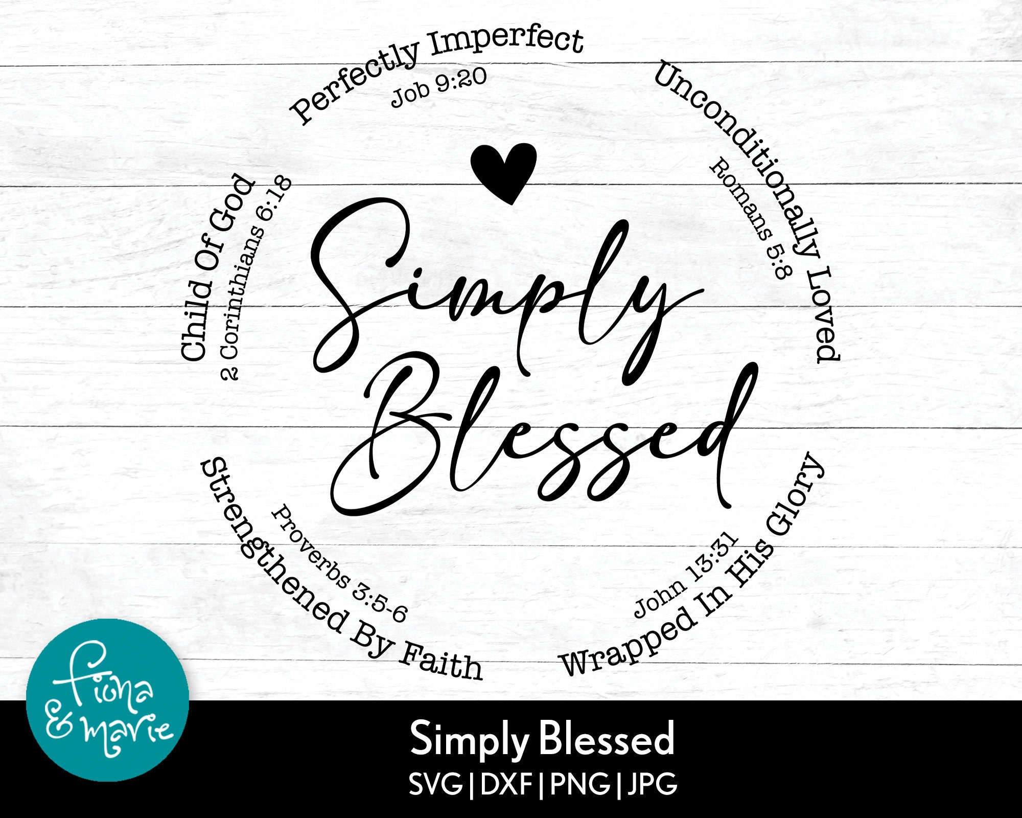 Simply Blessed, Bible Verse Svg, Inspirational Svg, Svg, Dxf, Jpg, Png ...