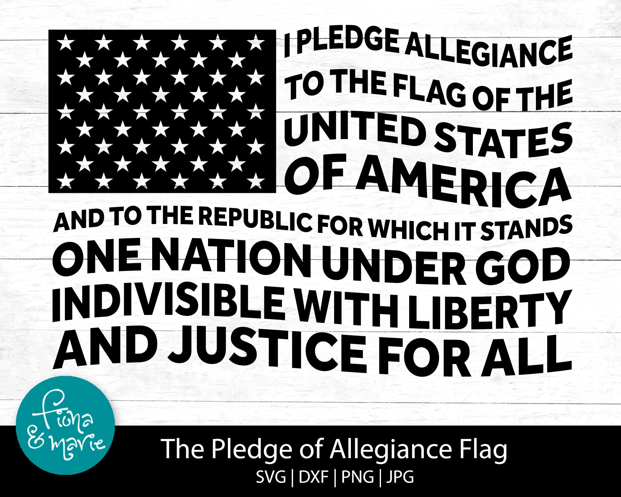 Pledge Of Allegiance American Flag Svg Wavy Flag America Etsy Ireland
