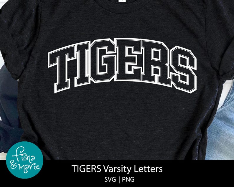 Tigers Arched Varsity Letters: SVG, PNG, PDF Files (digital Download ...