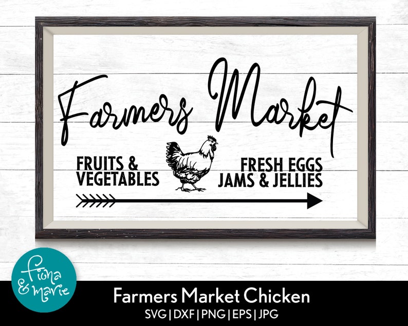 Farmers Market Sign Svg Chicken Arrow Svg Wood Sign - Etsy