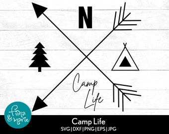 Camp Arrow Eps Cricut Rustic Camp Arrow Sign Cutfile for Silhouette ...