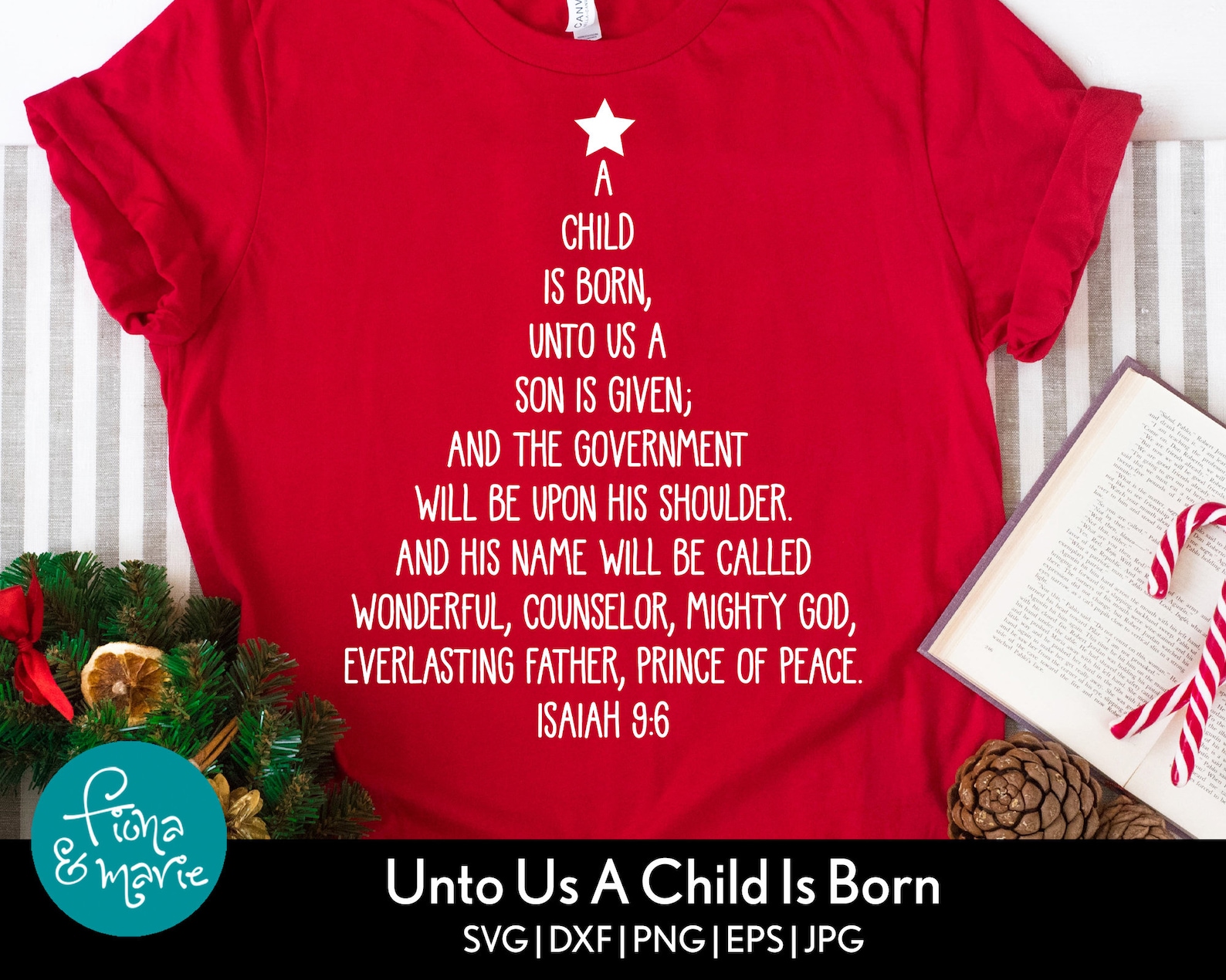 Unto Us A Child is Born Isaiah 9:6 Bible Verse Christian - Etsy