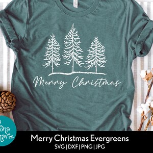 Merry Christmas Trees Svg | Snow Evergreens Svg | Svg | Png | Jpg | Dxf ...