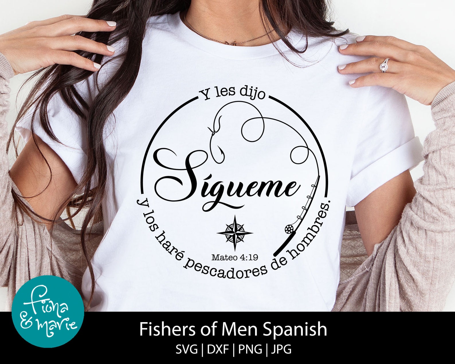 Spanish Bible Verse SVG, Mateo 4:19, Fishers of Men (digital Download ...