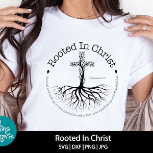 Rooted in Christ, Bible Verse Svg, Christian Svg, Colossians 2:7, Svg ...