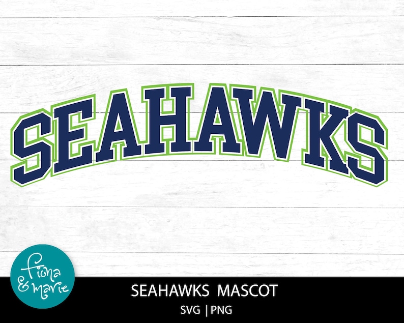 Seahawks Mascot SVG PNG: Arched Varsity Letters, Football Design ...