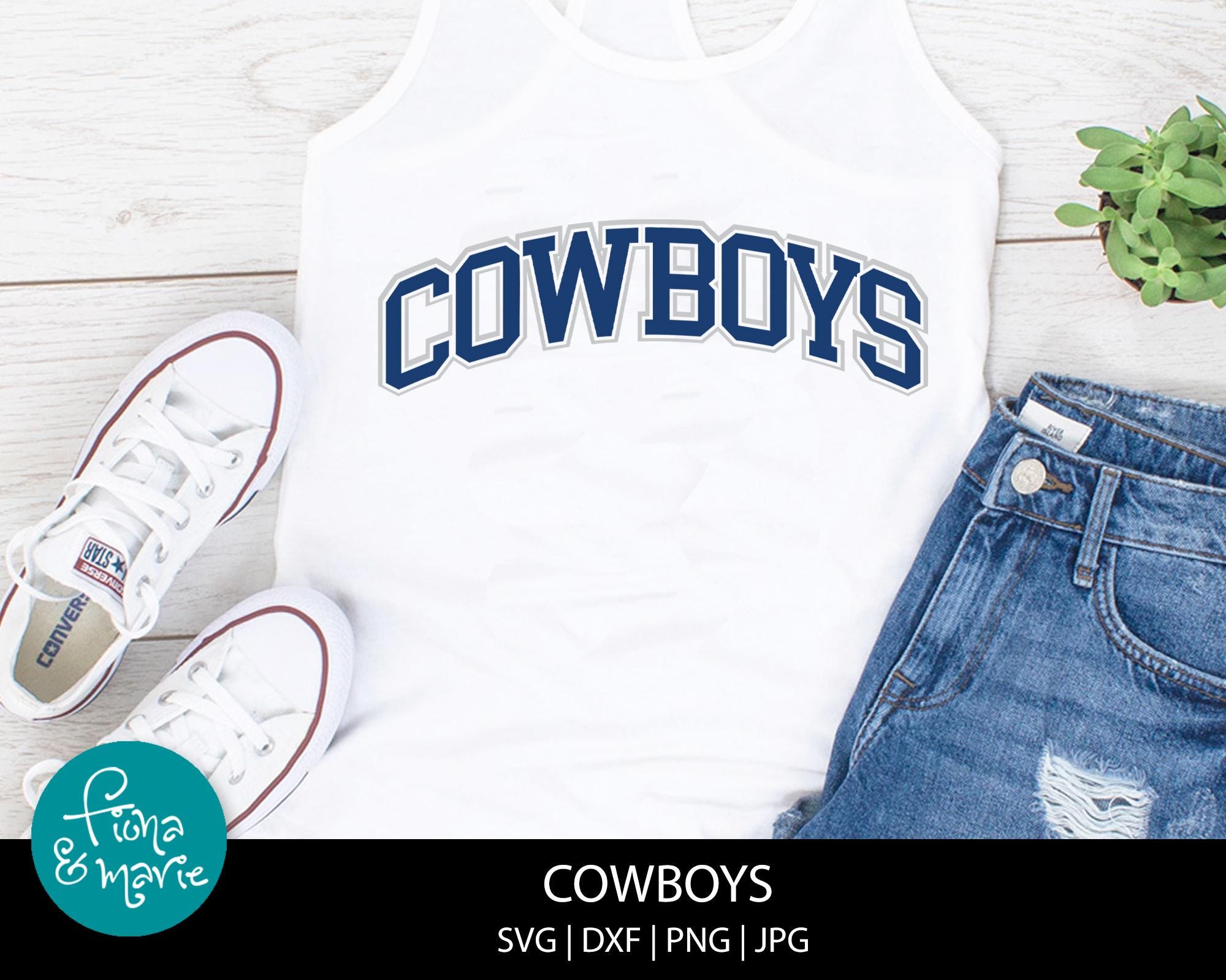 Cowboys Arched Varsity Letters |cowboys Svg | Cowboys Png | Cowboy ...