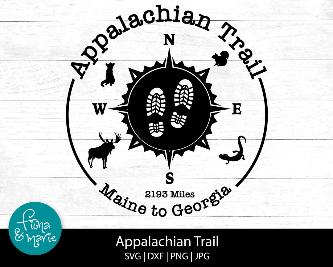 Appalachian Trail Svg, Maine to Georgia, Hiking Svg, Tourism Design ...