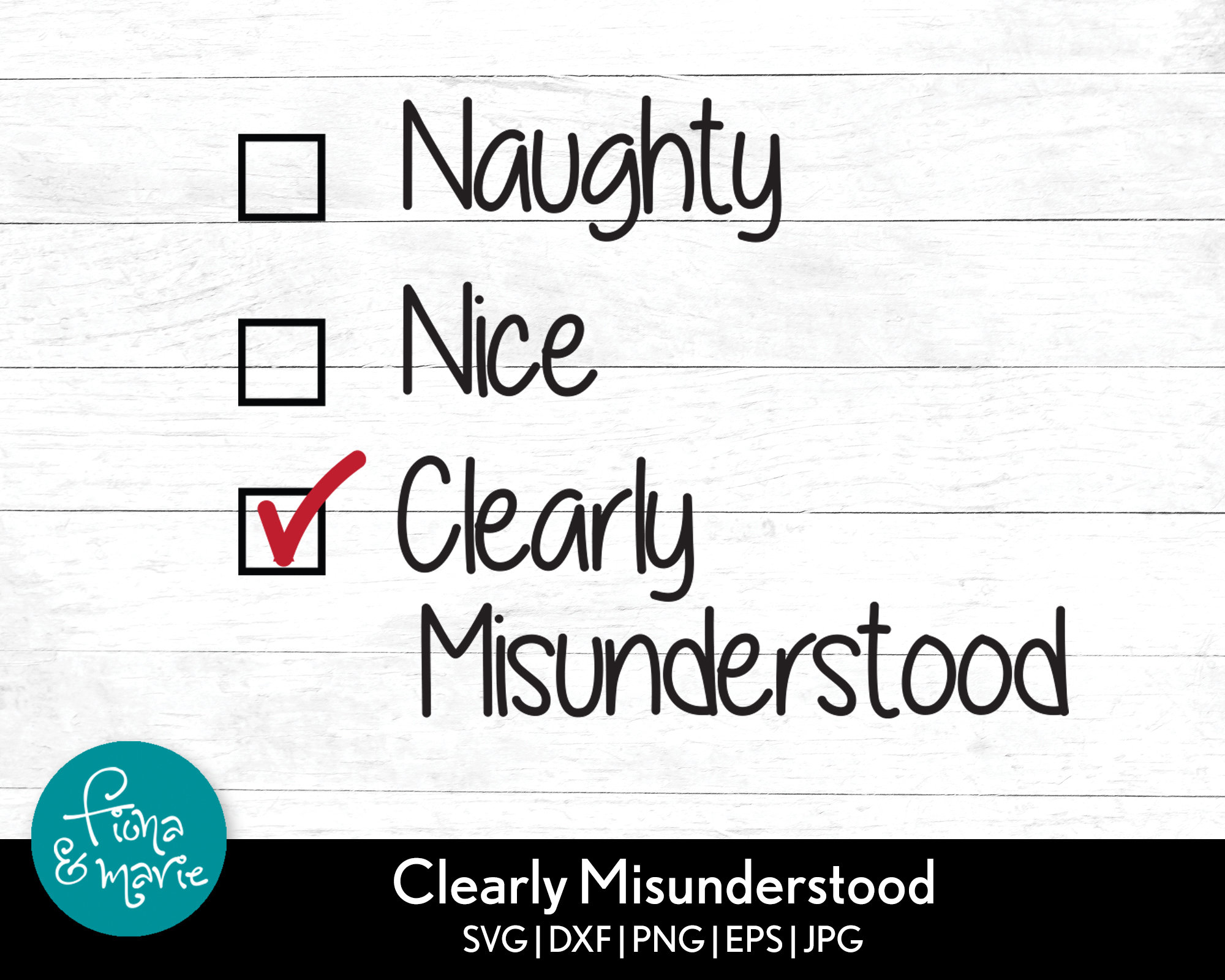 Santa's List Svg Naughty Nice Clearly Misunderstood Svg - Etsy
