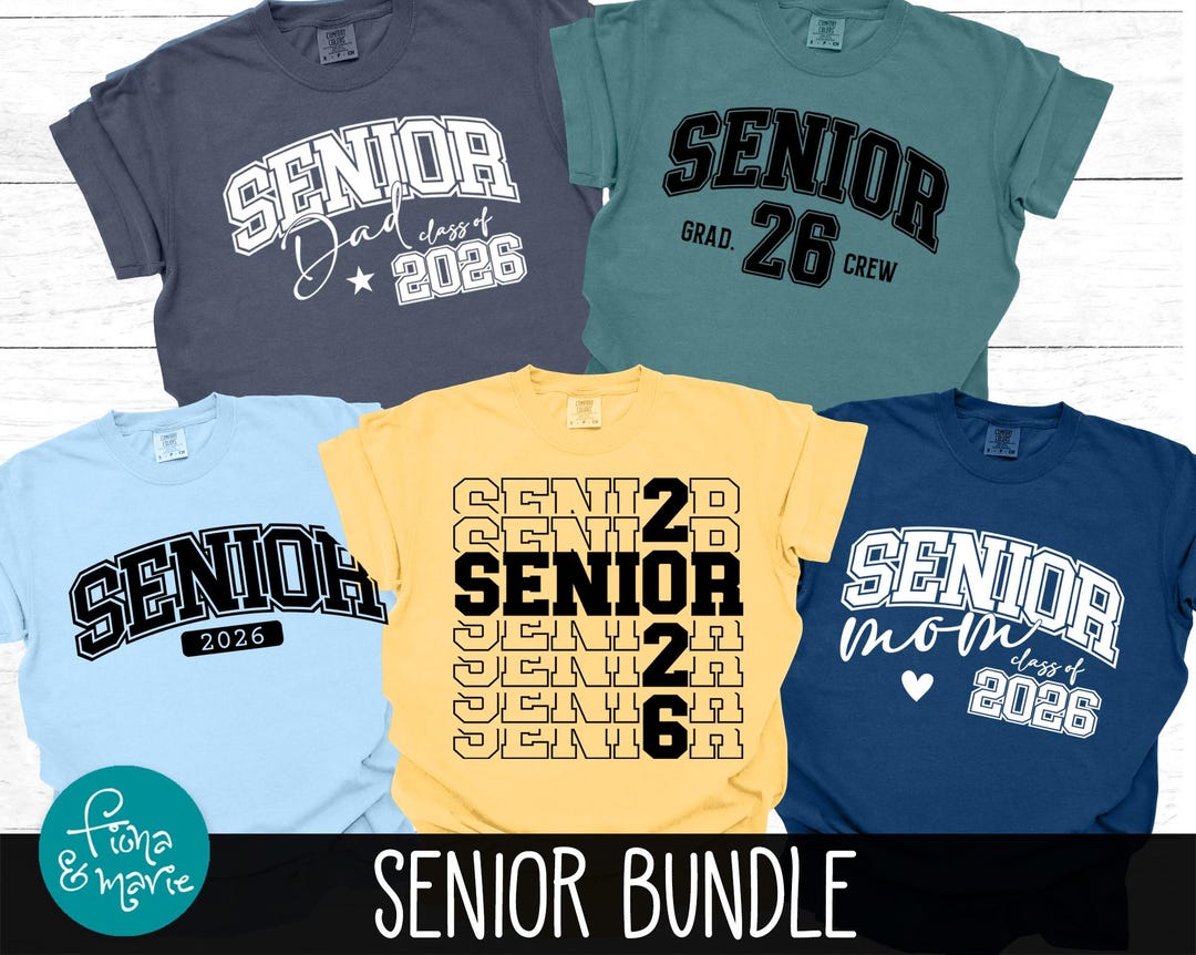 Senior 2026 SVG PNG Bundle: Grad Crew Shirt Designs (digital Download ...