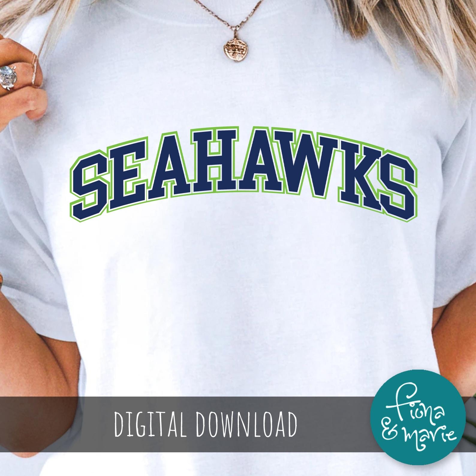 Seahawks Mascot SVG PNG: Arched Varsity Letters, Football Design ...