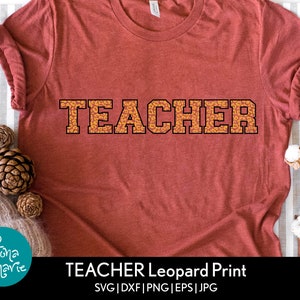 Teacher Leopard Print Svg Teacher Svg Online Teacher Svg, Dxf, Eps, Jpg ...