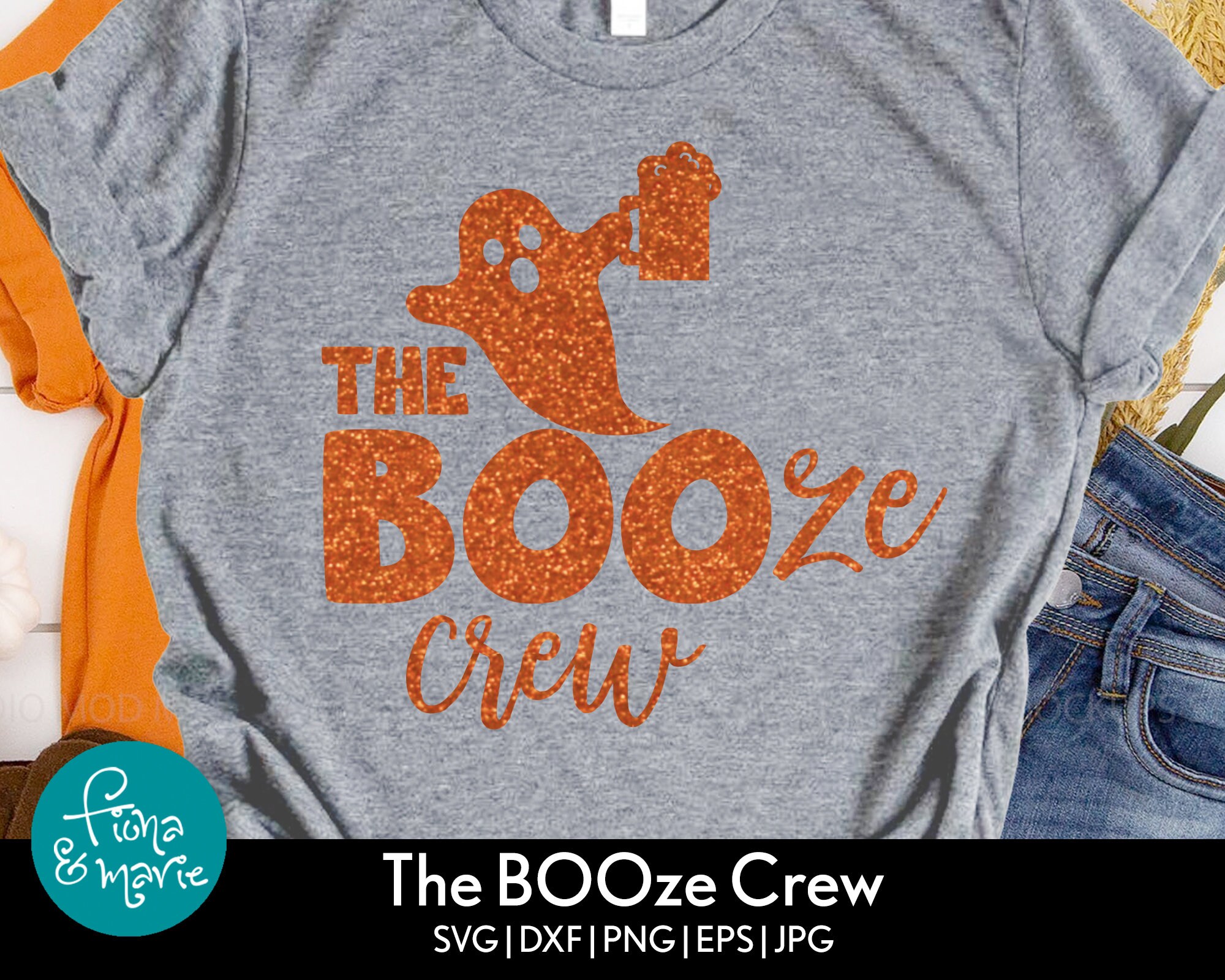The Booze Crew Svg Funny Halloween Svg Ghost With Beer - Etsy