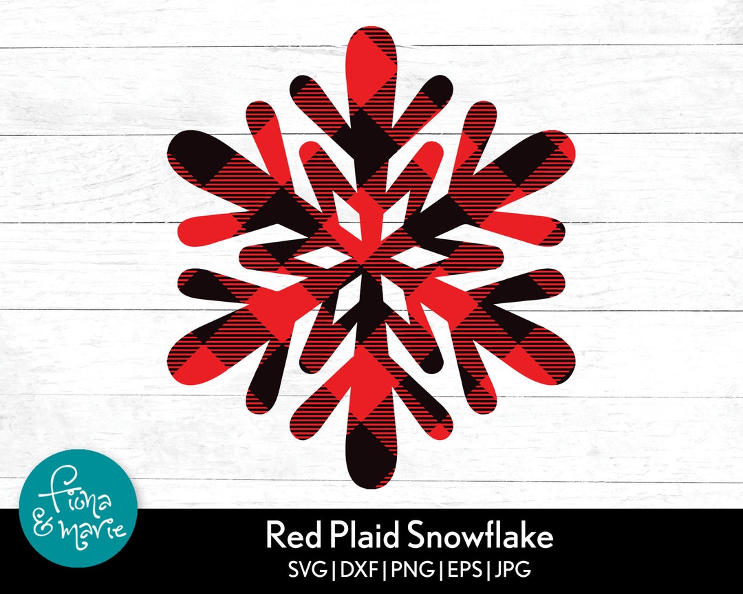 Red Plaid Snowflake SVG: Christmas Cut File (digital Download) - Etsy