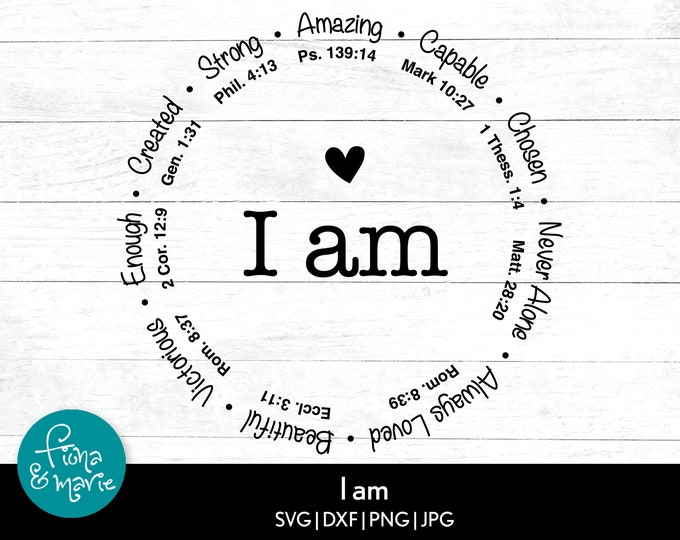 I Am Bible Verse Wood Sign Christian Scripture Wall Art Bible Verse ...