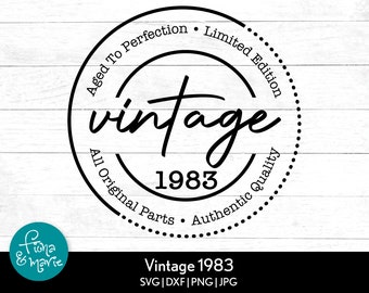 Vintage 1971 Funny Birthday Svg Aged to Perfection Limited Edition Svg, Dxf, Jpg, Png, Mirrored ...