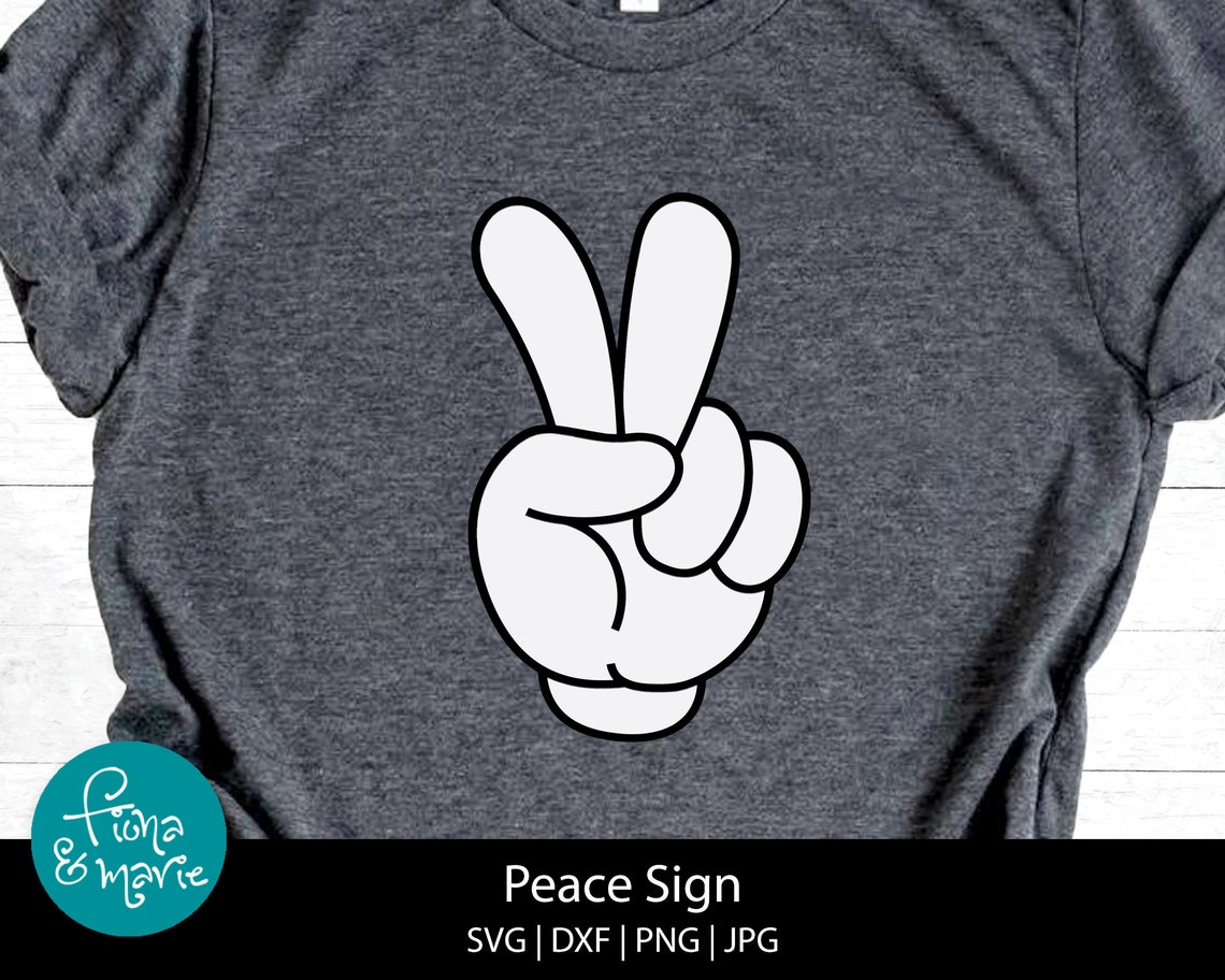 Peace Sign Hand SVG | Cricut & Silhouette Cut Files (digital Download ...