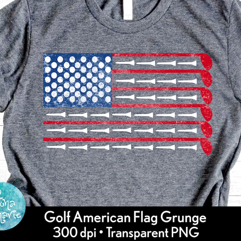 Golf Clipart American Flag Clipart - Etsy