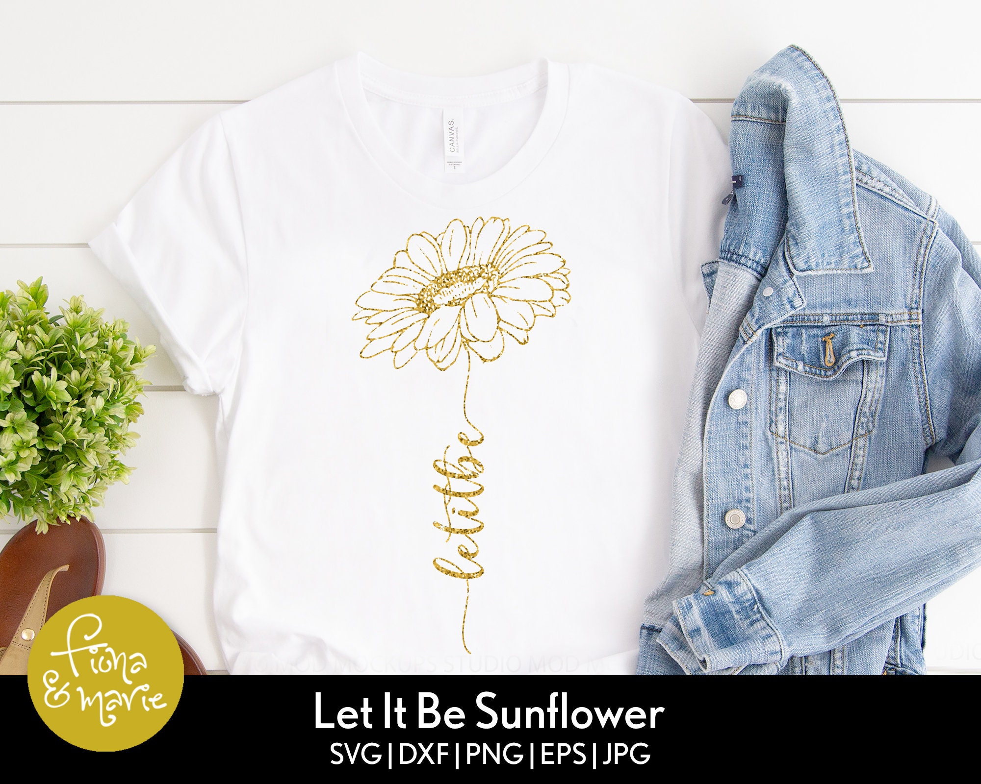 Let It Be Cursive Type Sunflower Svg Inspirational Svg - Etsy