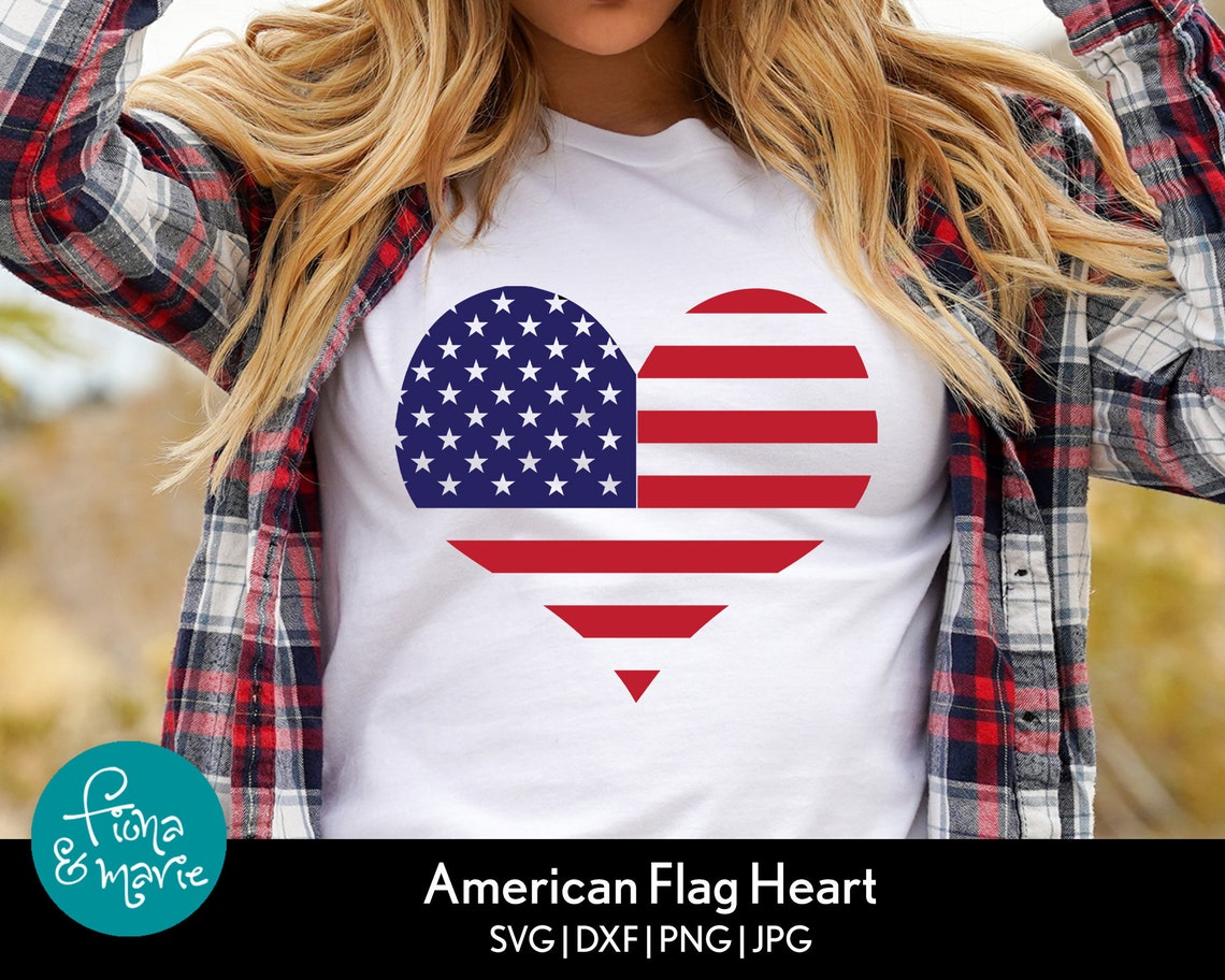 American Flag Heart Shaped Svg Png Jpg Dxf Cut Files - Etsy