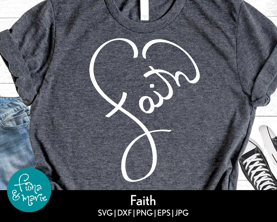 Faith Svg Handwritten Faith Heart Christian Svg Bible - Etsy