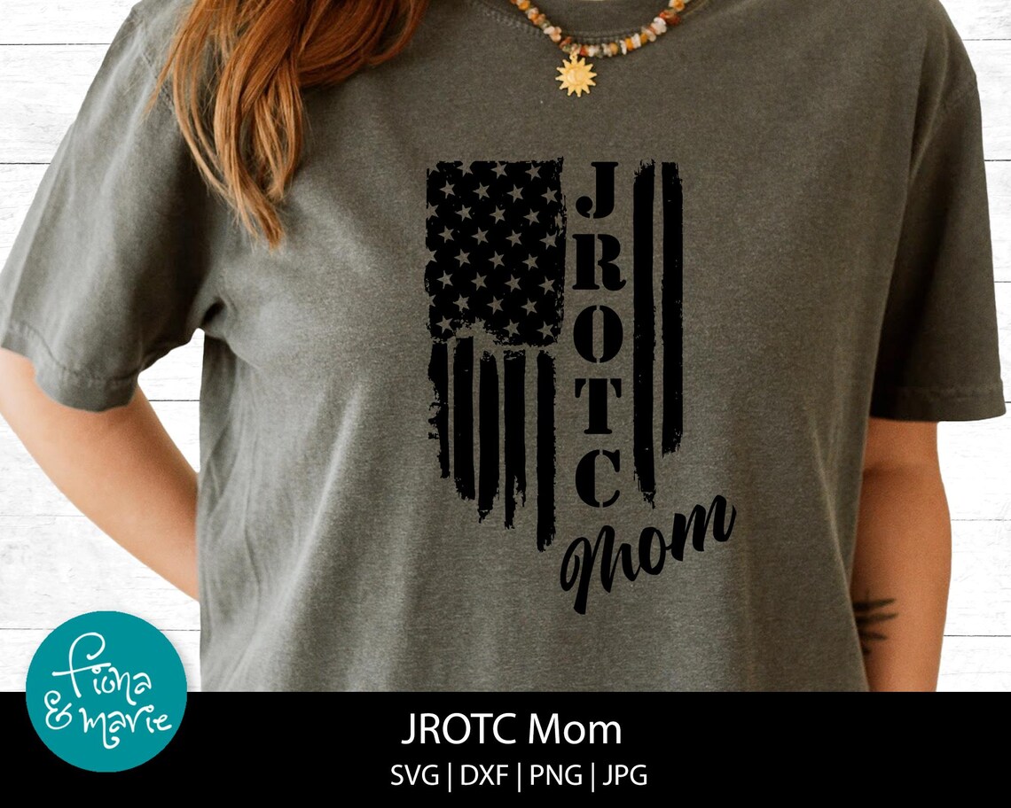 JROTC Mom Grunge American Flag SVG: Military Pride Cut File - Etsy