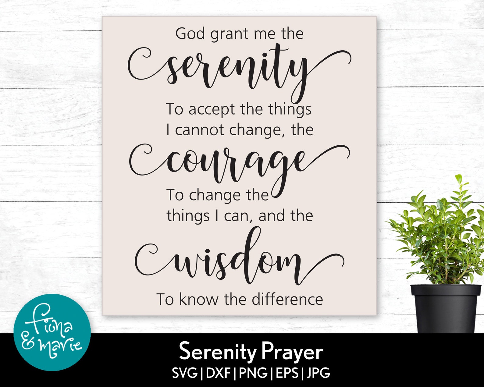 Serenity Prayer Svg God Grant Me the Serenity to Accept the - Etsy