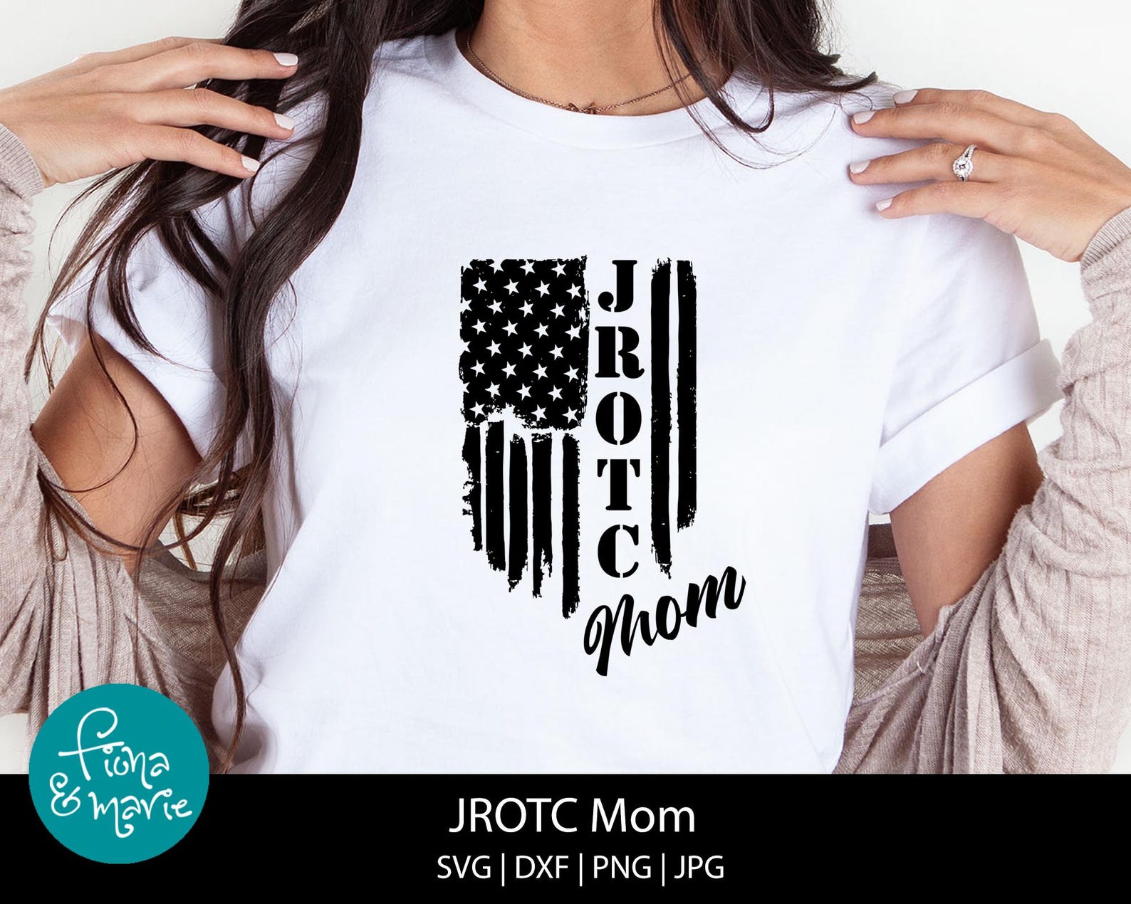 JROTC Mom Grunge American Flag SVG: Military Pride Cut File - Etsy