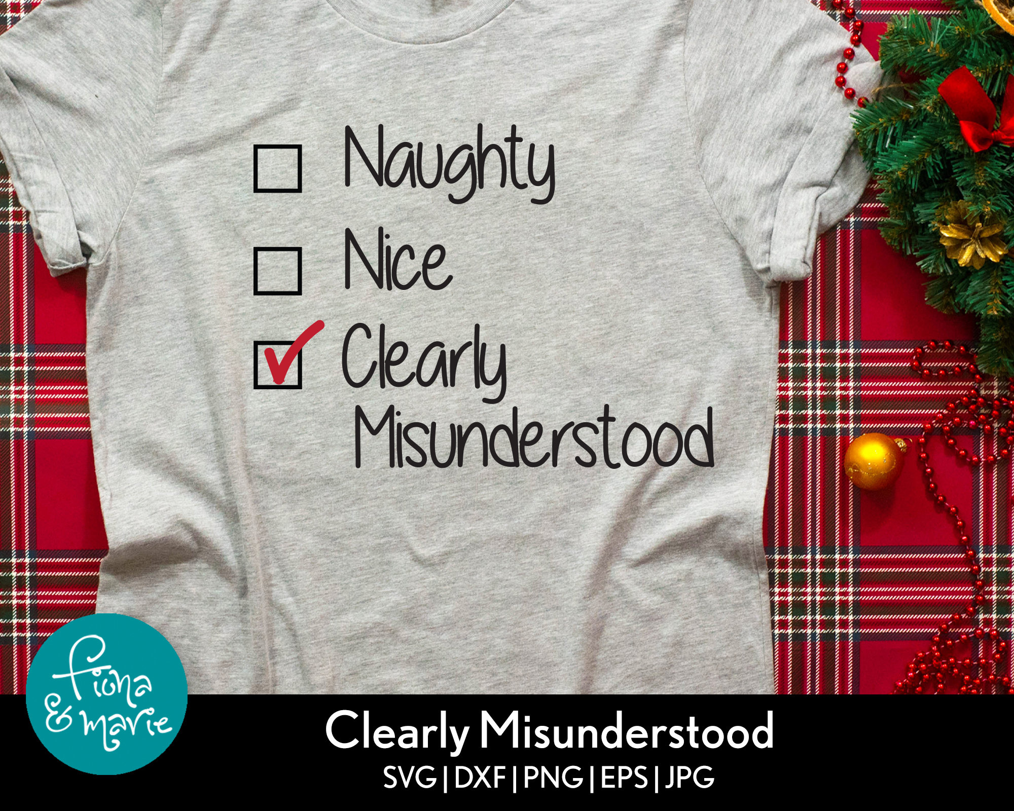 Santa's List Svg Naughty Nice Clearly Misunderstood Svg - Etsy