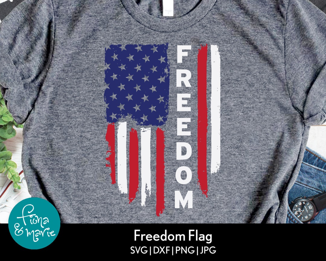 Distressed American Freedom Flag SVG PNG JPG: 4th of July Cut File - Etsy