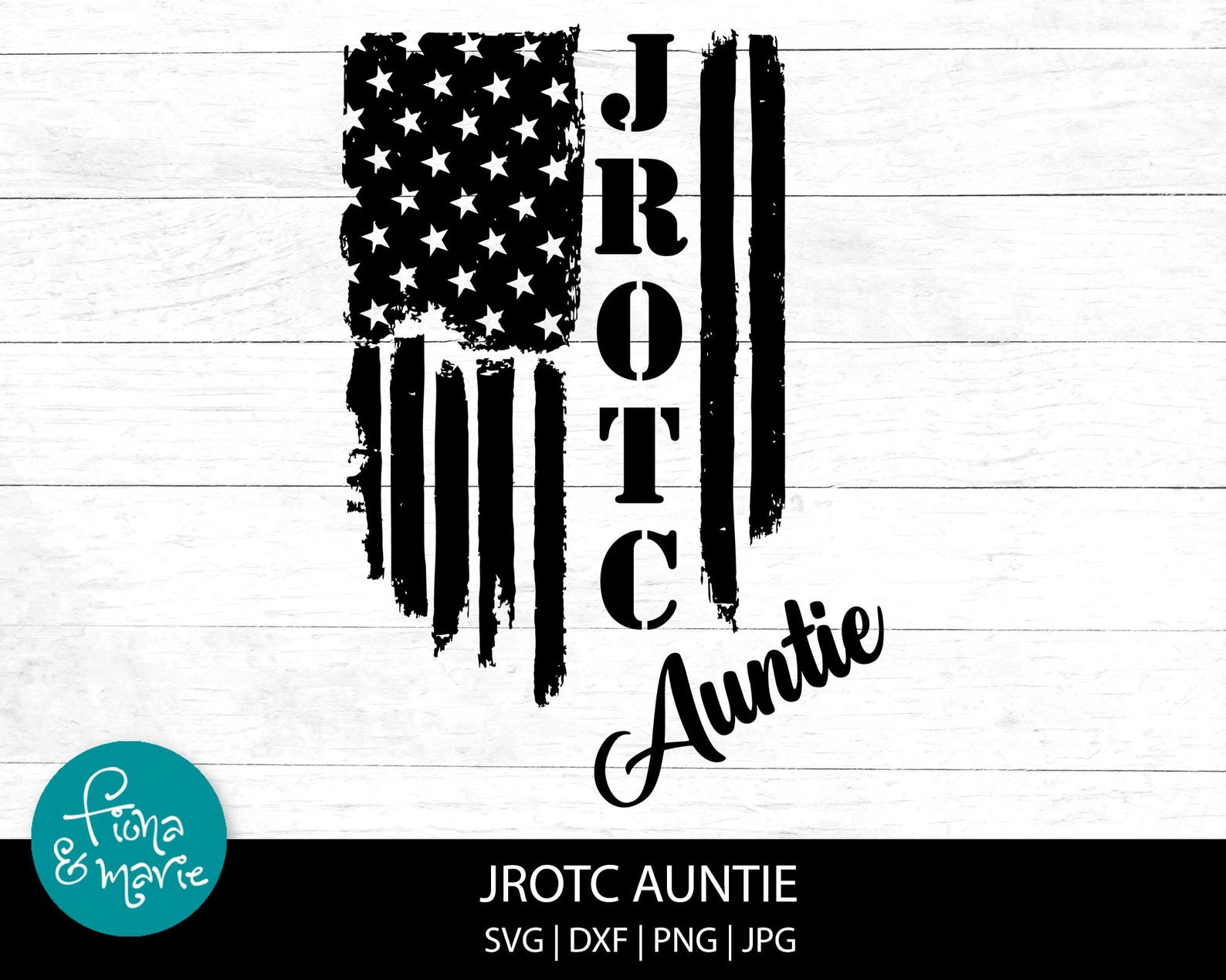 JROTC Auntie Grunge American Flag SVG: Military Pride (digital Download ...