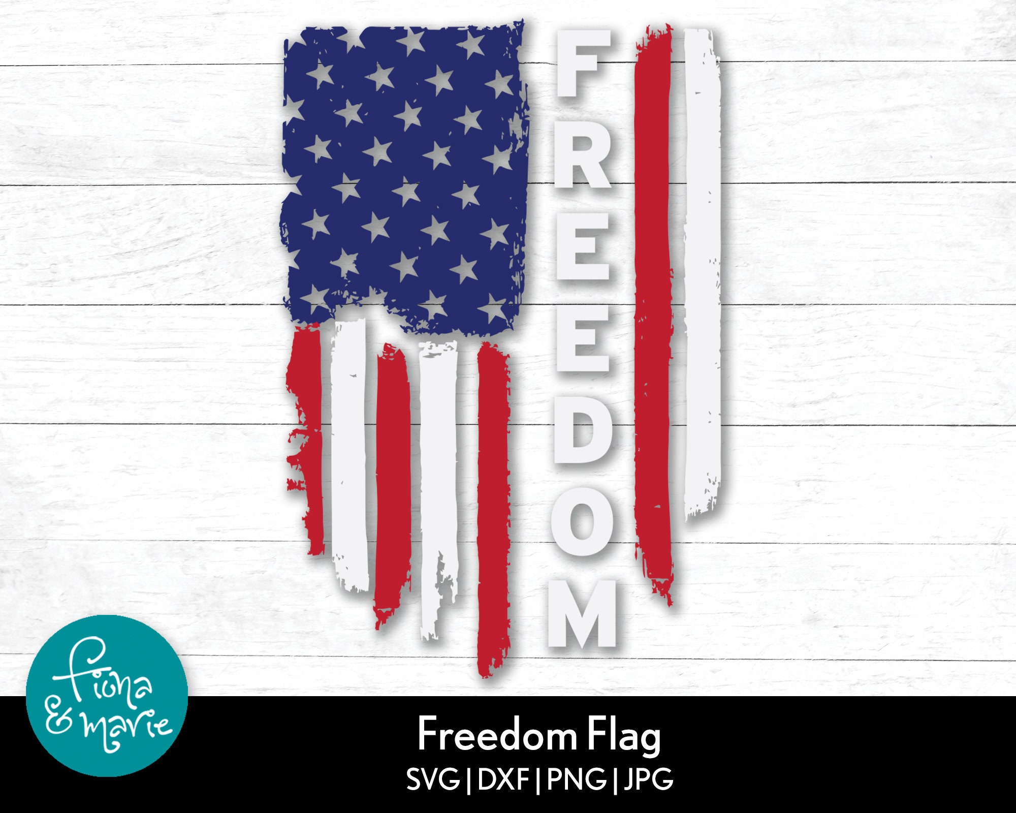Distressed American Freedom Flag SVG PNG JPG: 4th of July Cut File - Etsy
