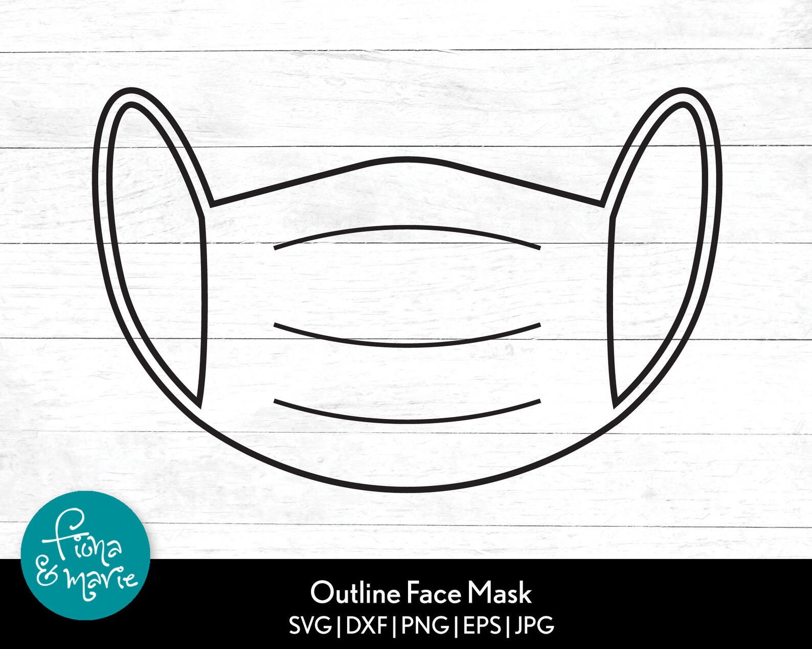 Collection of 3 Face Mask Designs Black White Outline Face - Etsy