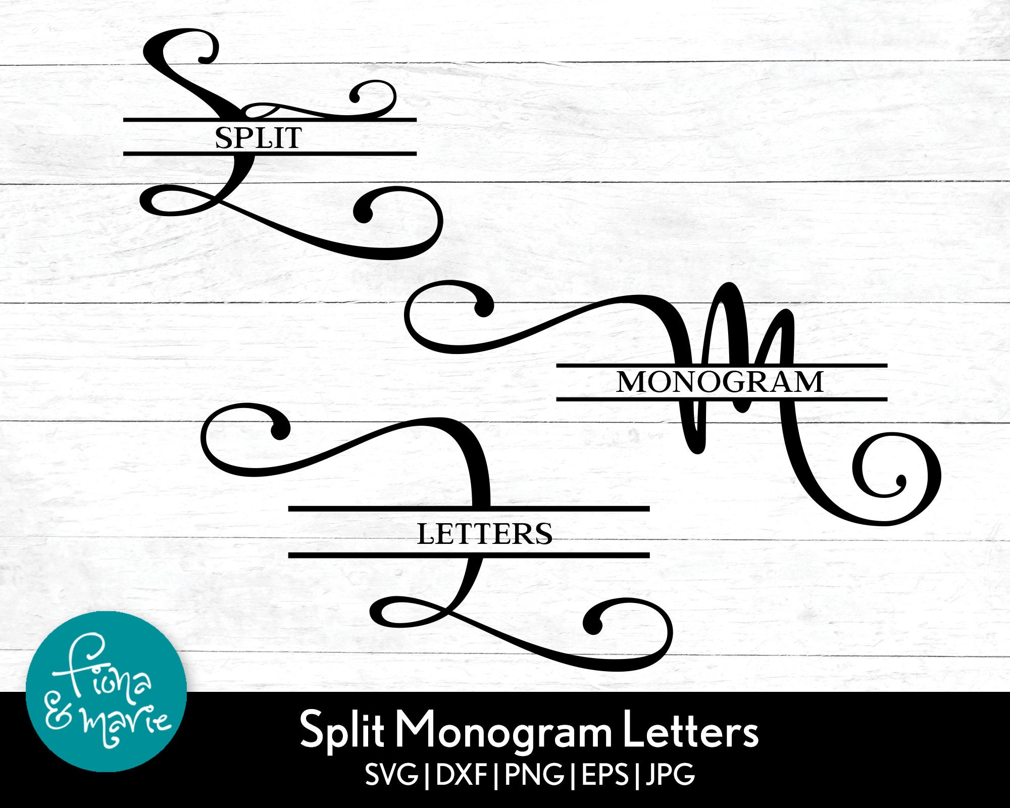 Split Monogram Letters SVG: Individual Font (digital Download) - Etsy