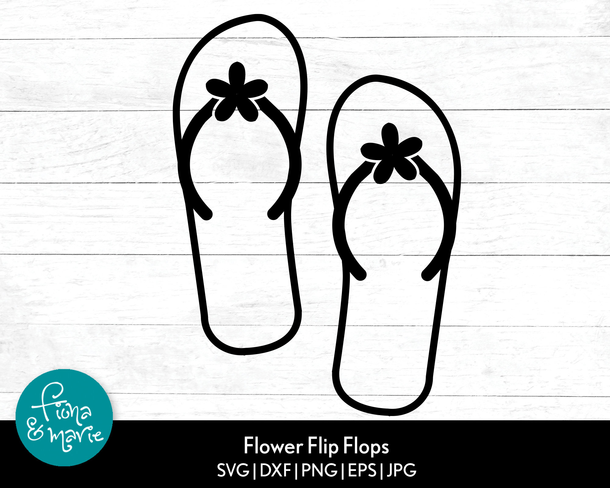 Flower Flip Flops Svg Svg Png Jpg Eps Dxf Summer - Etsy
